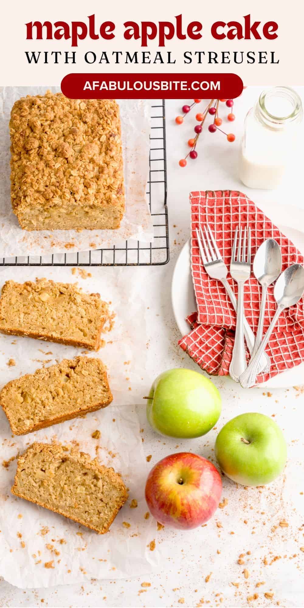 Maple Apple Cake with Oatmeal Streusel (Torta di Mele) - A Fabulous Bite