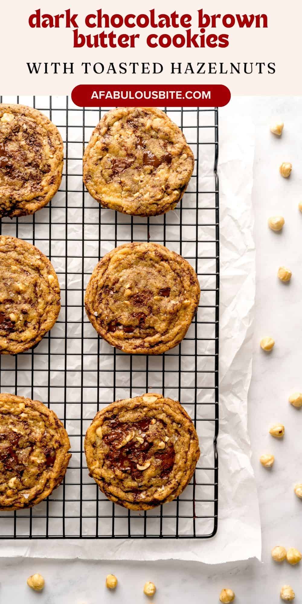 Dark Chocolate Brown Butter Cookies with Toasted Hazelnuts - A Fabulous ...